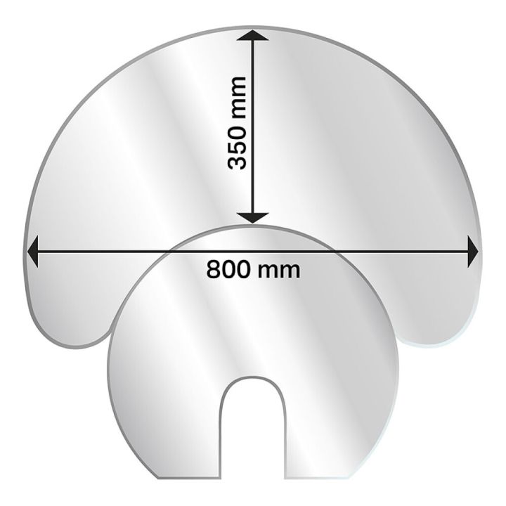 GULVPLATE ADURO HALVMÅNEFORMET SOTET GLASS | BAUHAUS